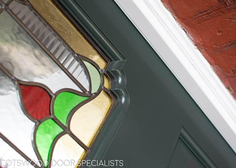 Ornate Edwardian front door with stained glass - Cotswood Doors London