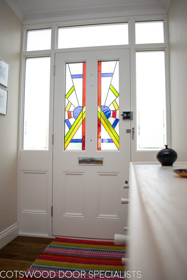 Front door with double sidelight fanlight fram
