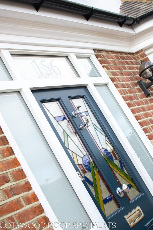 Front door with double sidelight fanlight fram