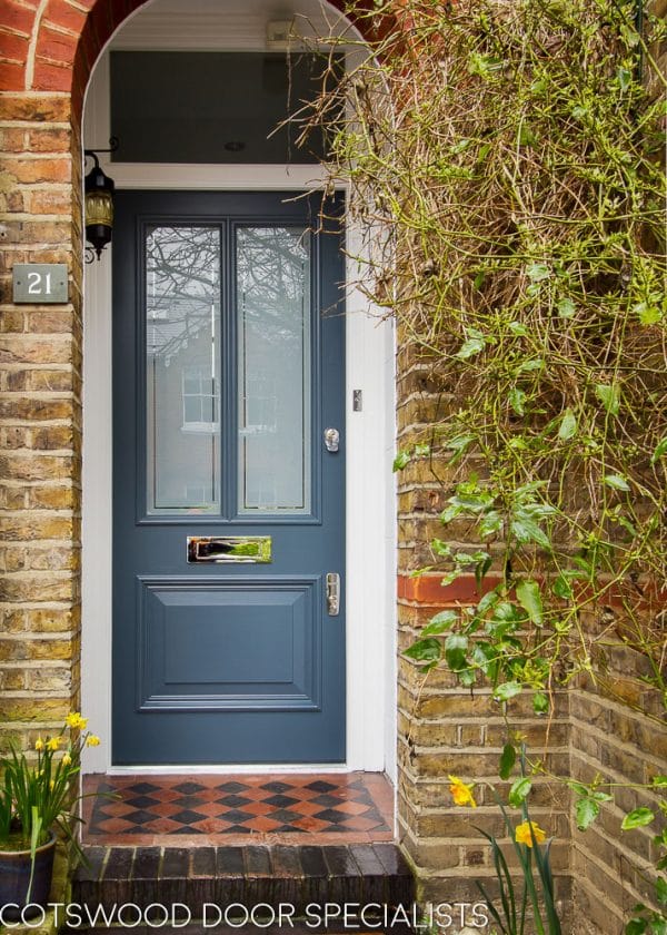 Victorian style door with etched glass