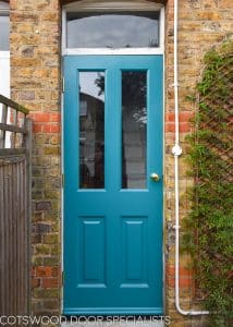 Painted Victorian wooden back door - Cotswood Doors London