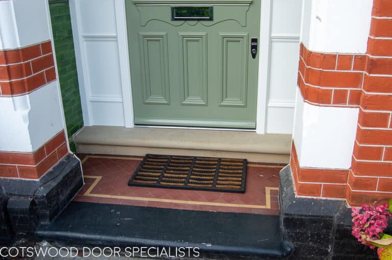 Green Edwardian front door - Cotswood Doors London