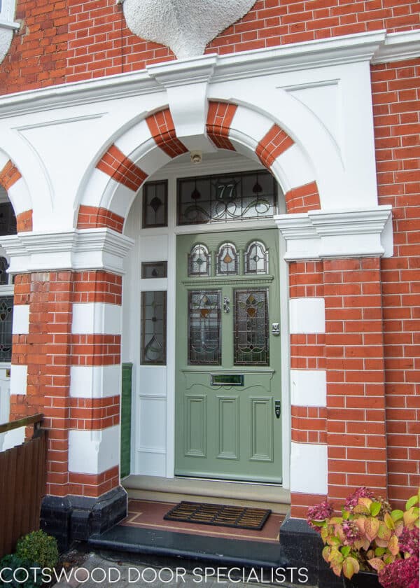 Green Edwardian front door - Cotswood Doors London