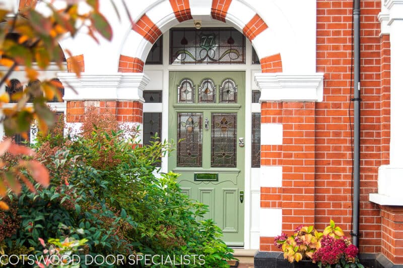 Green Edwardian front door - Cotswood Doors London
